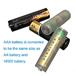 WAYLLSHINE AAA to AA Battery Converter Adaptor with Metal Contacts on Bottom(Clear Color,Pack of 16)