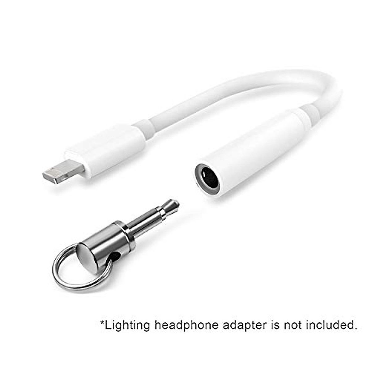 PeekaBear Headphone Jack Adapter Keychain Dongle Holder, Compatible with Lightning/USB Type-C to 3.5mm Audio Dongle Adapter Compatible for iPhone 14 13 12 11 XS XR X 8 7, Support All iOS [3-Pack]