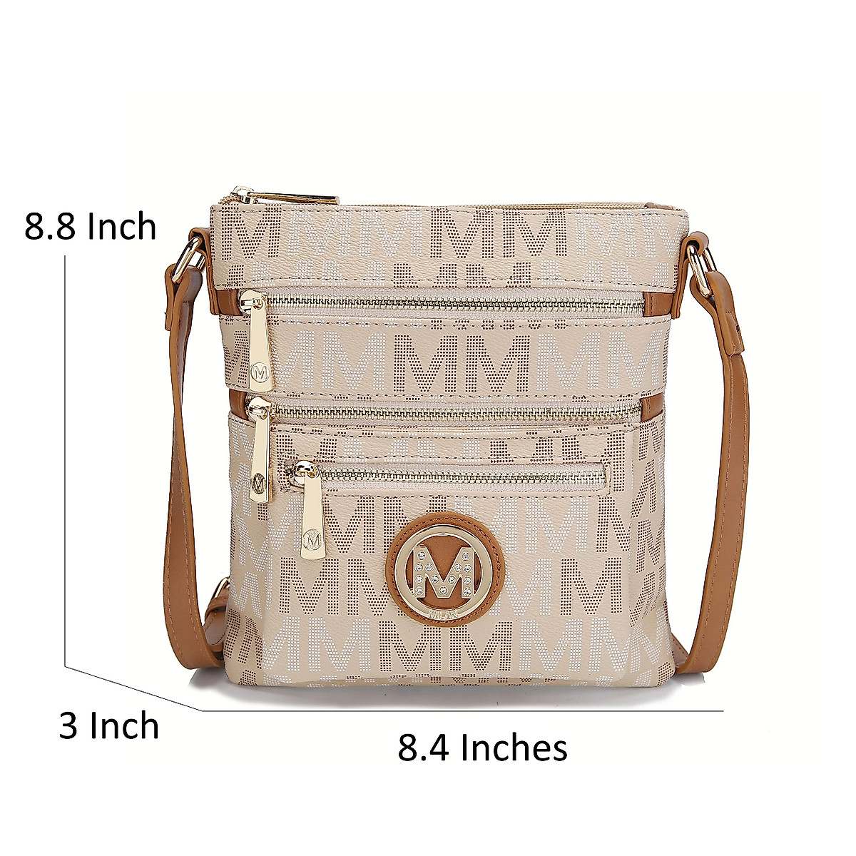 MKF Collection Female Crossbody Bag, Signature Vegan Leather Adjustable Strap Handbag Messenger bag Purse for women by Mia K