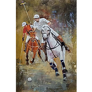 SOLD Number Three, Polo Equestrian by Internationally Renowned Painter Yary Dluhos