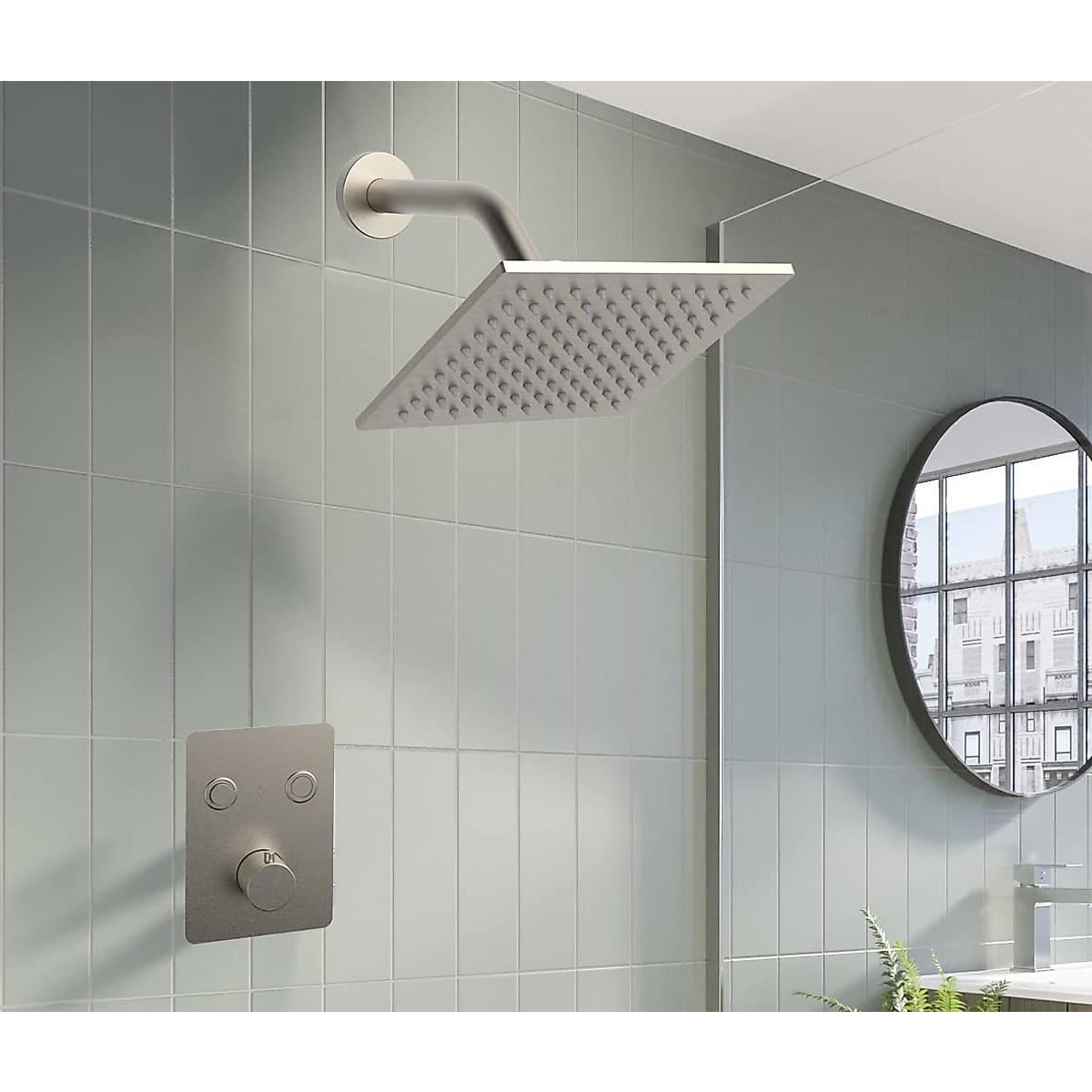 Aquaiaw Only Produce and Sell Solid Brass Shower Arms. Aquaiaw Shower Arm and O-Ring Flange, 6 inch, Solid Brass, Round, Both 1/2 NPT Tapered Threads, PVD Brushed Nickel Wall Mount Shower Head Arm