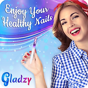 GLADZY 3D Czech Glass Nail File with Case - Crystal Nail File for Natural Nails - Double Sided Etched Surface- Professional Nail Care Tool - Manicure Nail Shaper - Ethically Made in EU