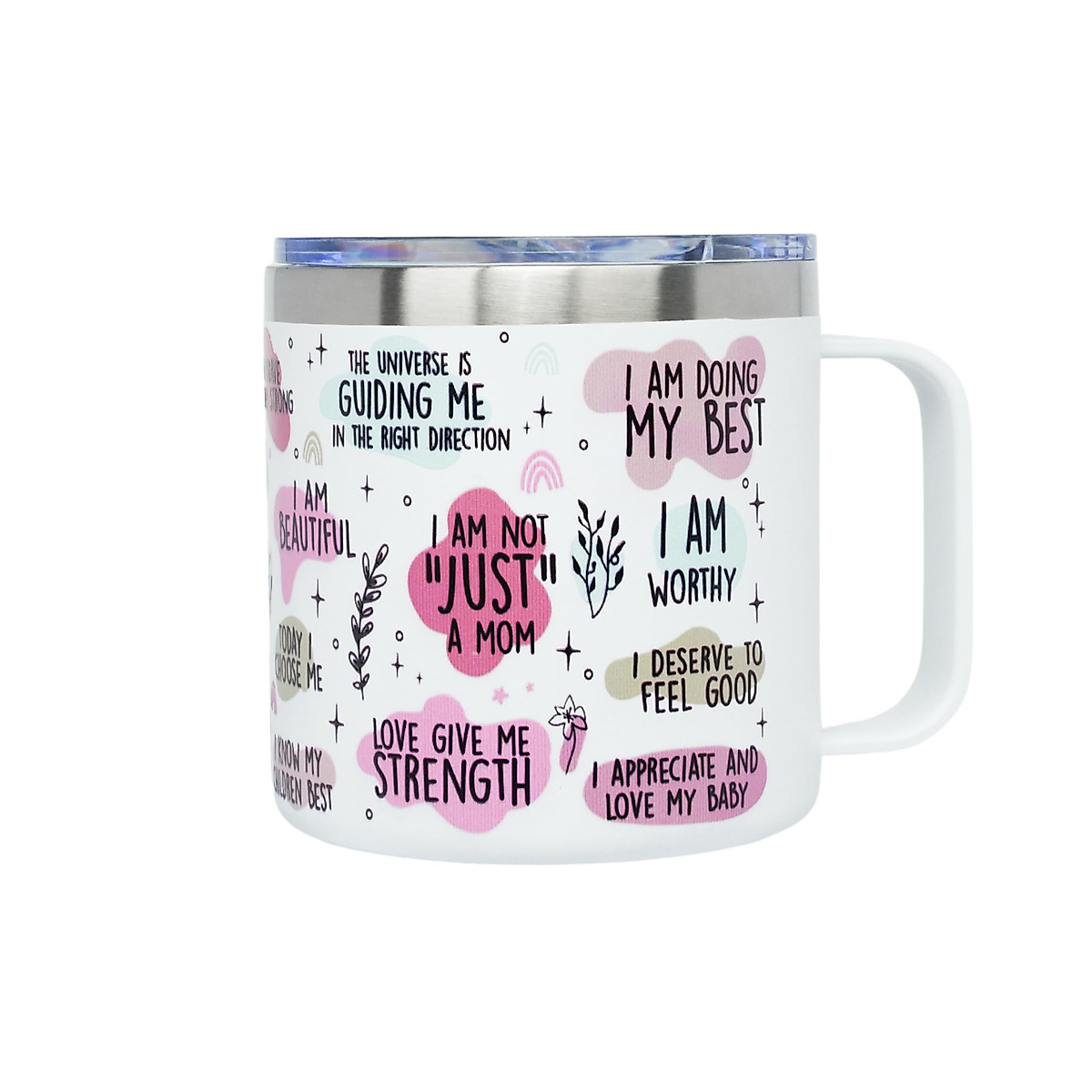 FROOBLEQUIRK Mom Daily Afirmations Tumbler, 14oz Mother's Day Cup – Perfect for Mother's Day, Birthday, or Christmas Gifts from Daughter or Son