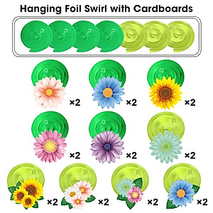 30 Pcs Flowers Butterfly Hanging Swirl Decorations, Spring Summer Sunflower Baby Shower Decor for Women Birthday Easter Party Baby Shower Mother's Day Wedding Supplies(Flower)