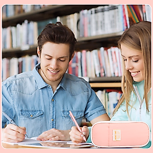 Lincia 30 Pcs Aesthetic School Supplies 6 Cute Mechanical Pencil 5 Colored Ballpoint Pen 5 Quick Dry Pen 6 Pastel Highlighter 6 Transparent Sticky Note Sticky Index Tab Pencil Case for Office(Pink)