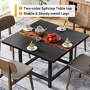 Tribesigns 6.5 Ft Conference Room Table, Rustic Rectangle 78.74L X 39.2W X 29.52H Inches Wood Seminar Table for Office, Conference Room,2 Tables (Chair not Included) (Rustic&black) (2, Dark Oak&White)