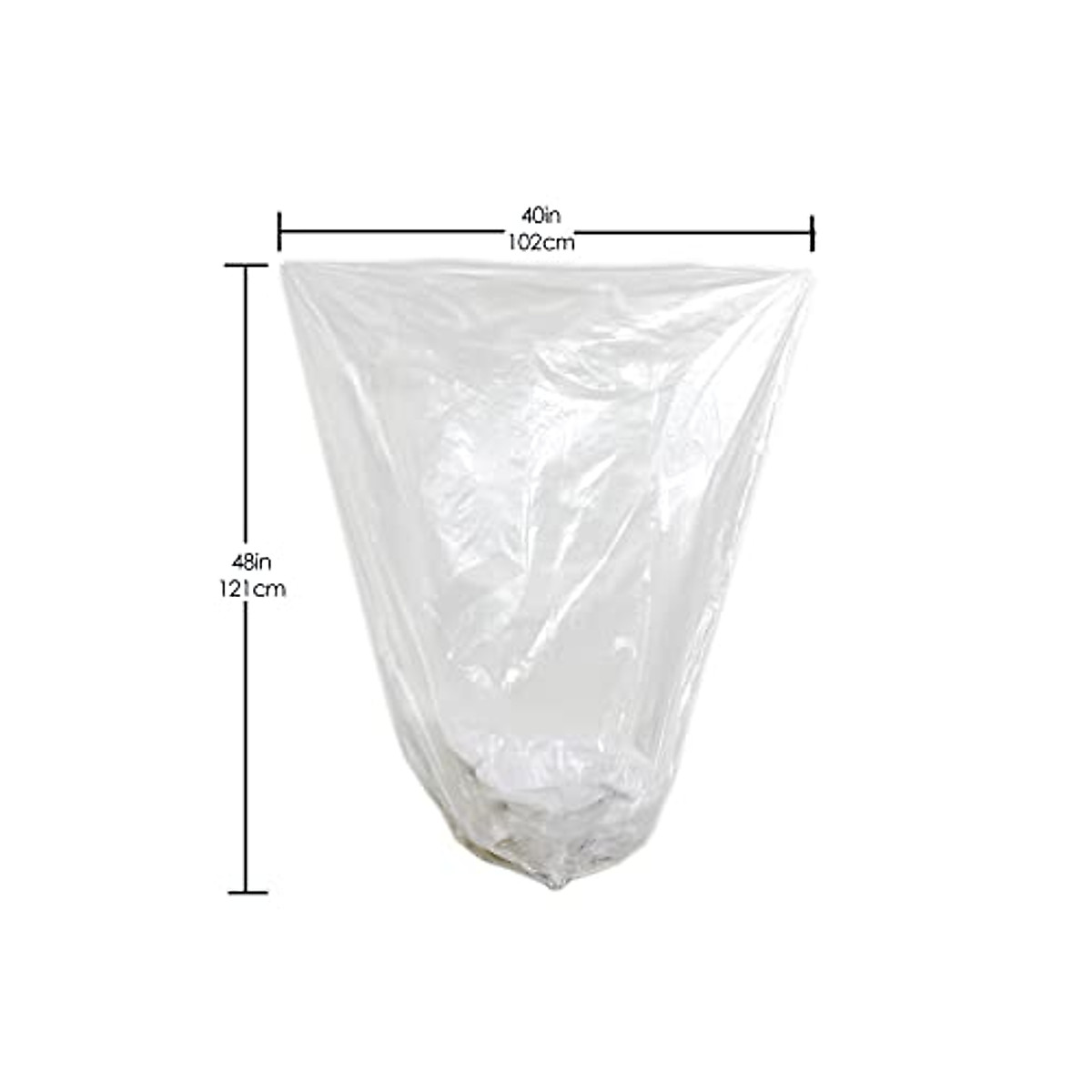TYPLASTICS 40-45 Gallon Clear Trash Can Liners - 40" x 48" - HD Garbage Bags - Case of 250