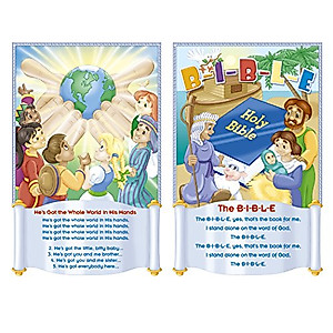 North Star Teacher Resource NST3102 Children's Bible Songs Bulletin Board Set, Set of 8 Posters