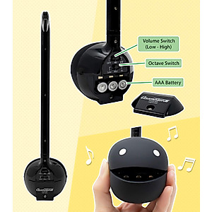 Otamatone Japanese Electronic Musical Instrument Portable Music Synthesizer from Japan by Maywa Denki Studio Award Winning, Educational Fun Gift for Children, Teens & Adults - Black