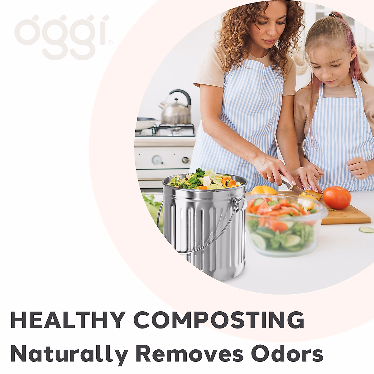 OGGI Set of 2 Charcoal Filters- Replacement Charcoal Filter for Countertop Compost Bin with Lid, Eco Friendly Products