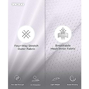 TSLA Women's Athletic Skorts Lightweight Active Tennis Skirts, Workout Running Golf Skirt with Pockets Built-in Shorts, Flared Skorts White, Small