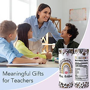 Fleur&Bay Teacher Appreciation Gifts for Women - Personalized Teacher Tumbler With Straw - Daycare Preschool Birthday Back to School Gifts Ideas - Customized Cup With Name - Nutrition Facts Coffee Mug