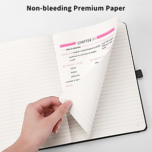 RETTACY Lined Journal Notebook Hardcover 2 Pack - A5 Business Journal with 376 Numbered Pages,100gsm Thick Paper 5.75'' × 8.38''