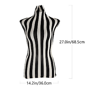 ULTECHNOVO Mannequin Fabric Cover, Mannequins Lace Cover Female Dress Form Stripes Mannequin Display Cover- Fashion Stretchy Cover for Model Display
