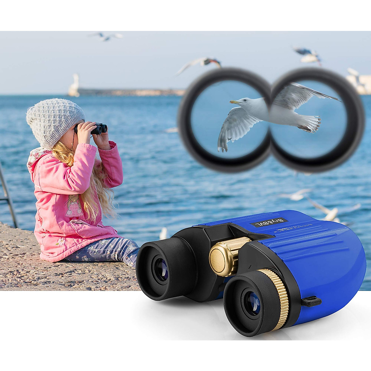 Kids Binoculars Toy Gifts for 3 4 5 6 7 8 9 10 11 12 13 Years Old Boys Girls – Compact and Shock Proof Mini Binoculars for Kids 8x21 Zoom Bird Watching Sporting Events Children Best Present (Blue)