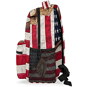 Vintage Baseball Bat Larger Backpack School Bookbag for Kids Boys Girl, American Flag Travel Laptop Backpacks Book Bag Hiking Camping Daypack