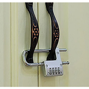 Padlock, Combination Lock, 4 Digit Combination Padlock, 2-1/2" (64mm) Wide Body. 3/8 inch Stainless Steel Retractable Long Shackle is Suitable for Outdoor, School, Gym, Sports lockers, Fences,