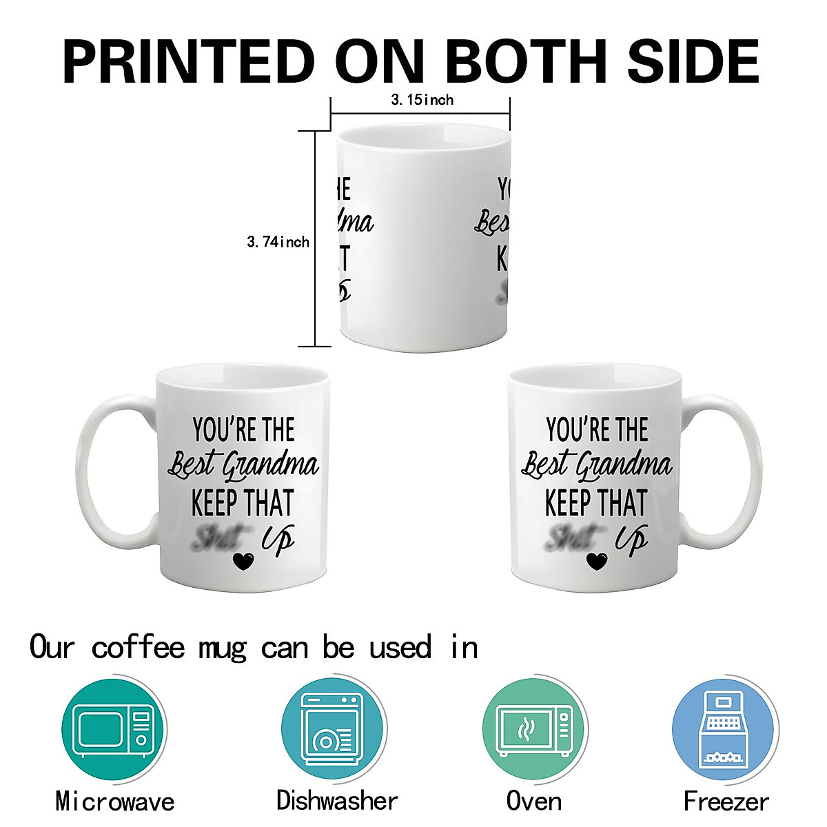 You're The Best Grandma Keep That Coffee Mug Funny Coffee Mug for Grandma Birthday Mother's Day Gift for Grandma from Granddaughter Grandson Grandchildren Grandkids 11 Ounce White