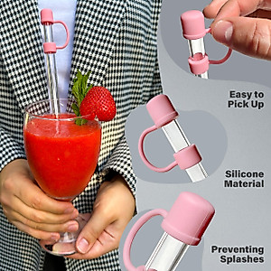 Straw Covers Cap - 10Pcs Colorful Silicone Straw Tips Suitable for Stanley Straw Cover - Reusable Cover for Drinking Straw - Toppers Drinking Straw Caps Plugs (10 Mix Color caps)