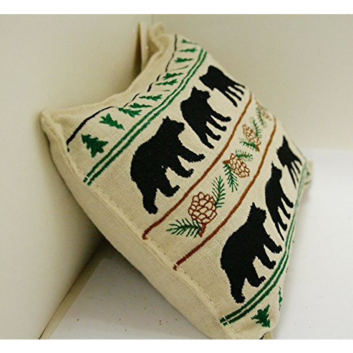 BALSAM FIR PILLOW 5"x7" EMBROIDERED BLACK BEARS Parade