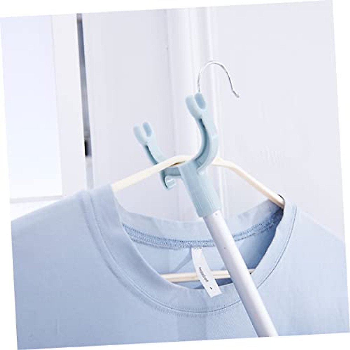 VOSAREA 2pcs Ceiling Hook Heavy Duty Clothes Hanger Rack Outdoor Hanging Hooks Clothes Reaching Rod Cloths Lines for Outside Clothes Reaching Rods Clothes Reach Pole Closet Pole Outrigger