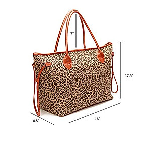 Leopard Tote Handbag Oversize Women Weekend Beach Bags Market Grocery & Picnic Tote Bag with Pockets Zipper Gifts for Women (X-Large, Cheetah Print)