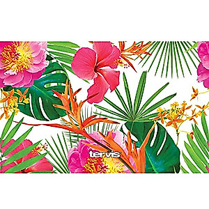 Tervis Tropical Hibiscus Photo Stainless Steel Insulated Tumbler with Clear and Black Hammer Lid, 20oz, Silver