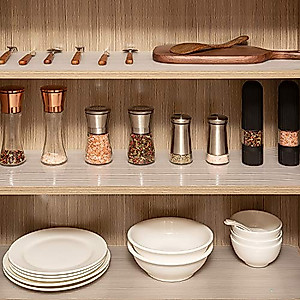 SinhRinh Shelf Liner, Non-Adhesive Drawer Liner, Double Sided Non-Slip Cabinet Liner 17.5IN x 10FT Cuttable and Washable for Kitchen, Shoe Rack and Refrigerator - Clear