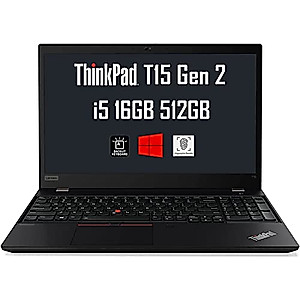 Lenovo ThinkPad T15 15.6" FHD (1920x1080) Business Laptop (Intel Quad-Core i5-1135G7(Beats i7-10510U), 16GB RAM, 512GB PCIe SSD) Backlit Keyboard, 2 x Thunderbolt 4, Webcam, Win 10 Pro / 11 Pro