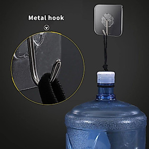 So Nice Command Hooks Clear Door Adhesive Heavy Duty Shower Wall Hooks for Hanging,180 Degree Rotating Seamless Stick on Bathroom Kitchen Outdoors,Home College Dorm Room Essentials-8 pcs