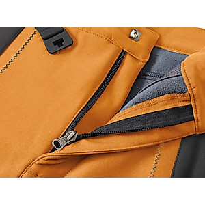 BASUDAM Men's Outdoor Pants Snow Waterproof Winter Insulated Fleece Lined Softshell with Belt Orange M