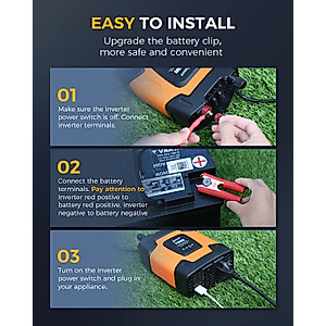 Ampeak 750W Power Inverter 4.8A Dual USB Ports 2 AC Outlets Car Inverter DC 12V to AC 110V 11 Protections for Devices