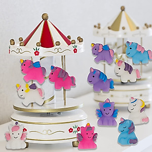 Cllayees 24 Pcs Squishy Toys, Unicorn Kawaii Mochi Squishies, Unicorn Party Favors Stress Relief Toys, Goodie Bags Christmas Birthday Gifts Classroom Prizes for Kids (Unicorn)