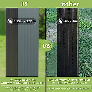 MUPATER 10' X 13' Outdoor Retractable Aluminum Pergola with Weather-Resistant Canopy for Backyard Deck Garden Grey