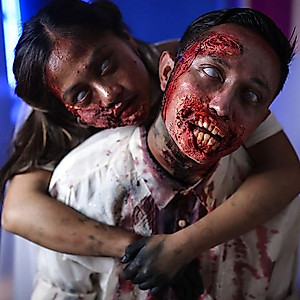 Fake Blood and Liquid Latex, Liquid Latex Fake Blood SFX Makeup Kits, 2pcs Liquid Latex(50ml),Fake Blood Spray(50ml),Stage Blood(50ml), Fake Coagulated Blood (30g), Halloween SFX Makeup Kit for Face