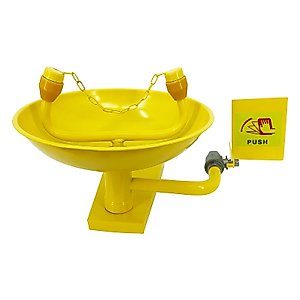 VGongTech Emergency Eyewash Station for Cleaning Wall Mounted Eye Wash with Large Eye Wash Bowl 12L/min Dual Spray Faucet Stainless Steel ABS Coating Eye Wash Stations First Aid for Eyes