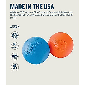 Planet Dog Orbee-Tuff Squeak Ball Orange Dog Fetch Toy