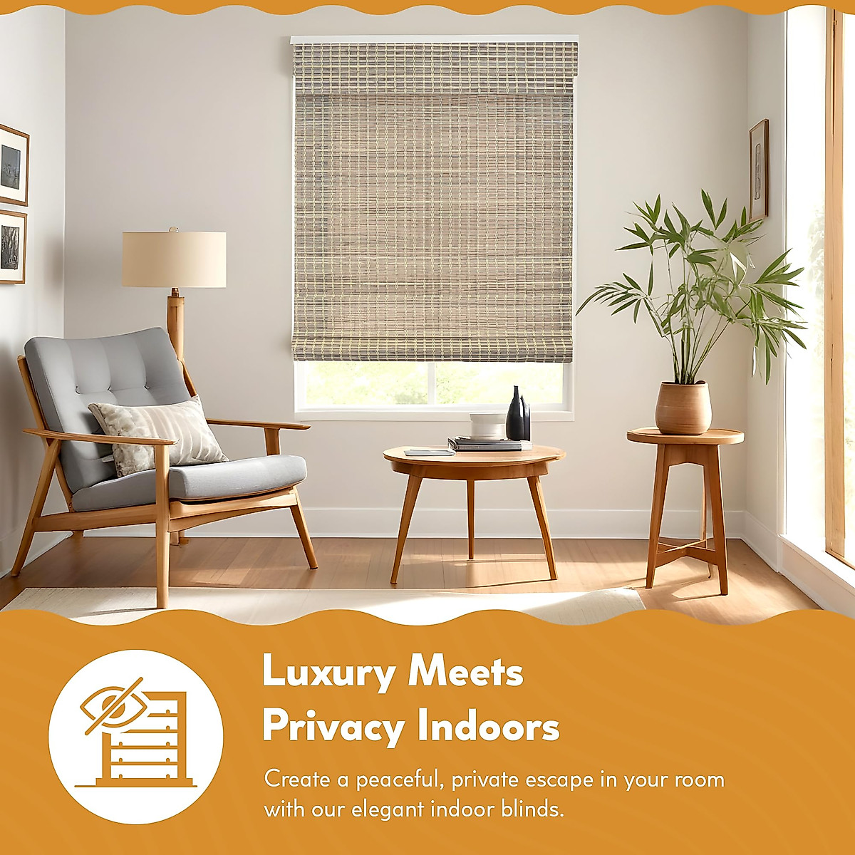 Radiance Cordless Bamboo Roman Shades for Windows - Flatstick Bamboo Blinds for Reduce Bright Light - Bamboo Roman Shades for Home & Offices - Driftwood - 36" W x 64" L - (2208862E)