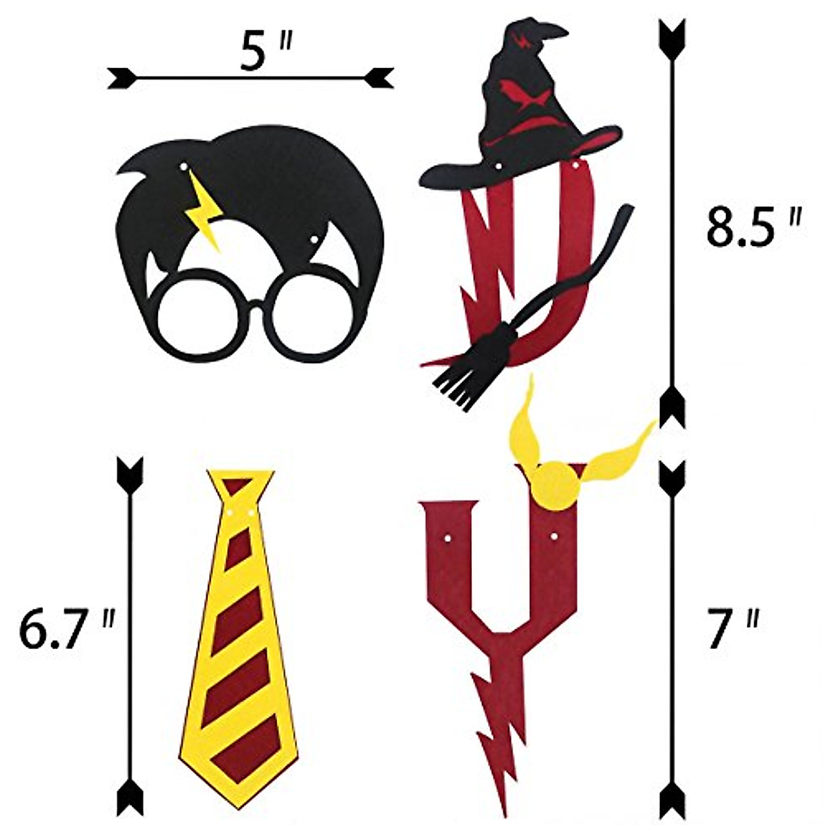 JAGGER M 2 Upgraded Harry Potter Supplies – Happy Birthday Banner Felt Garland Party Decoration, Red, ,
