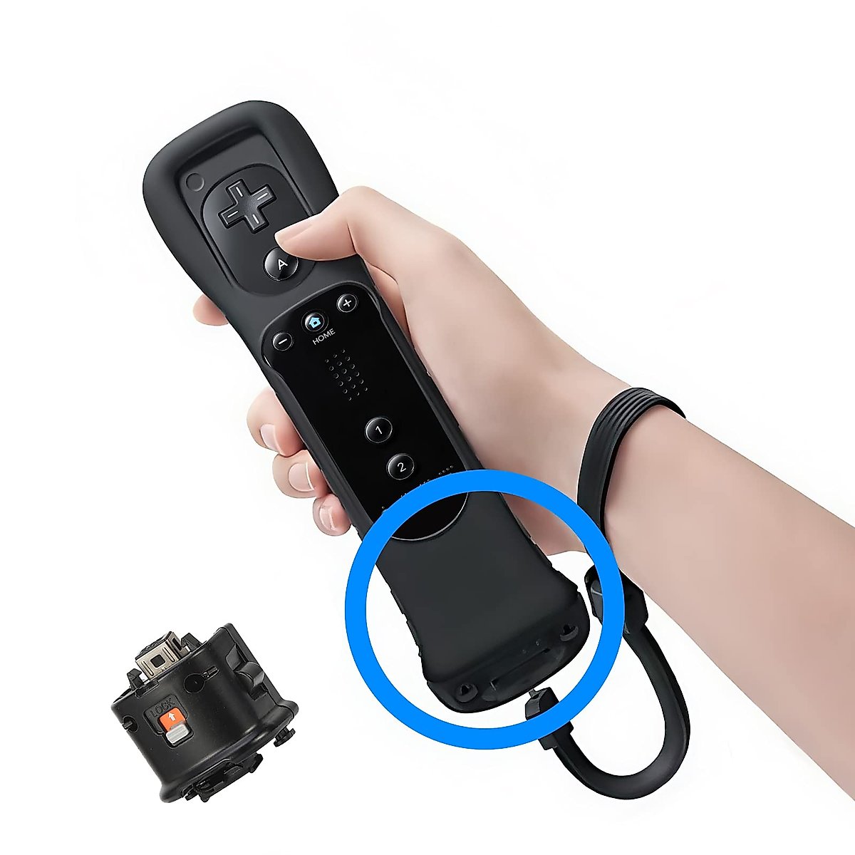 DERCLIVE Remote Motion Plus Sensor Controller Adapter + Silicone Case