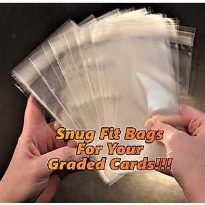PSA Graded Card Bags Sleeves (100 Count) Soft Holders for Trading Baseball Sports Slabs