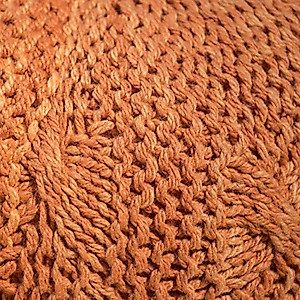 Christopher Knight Home Astra Indoor/Outdoor Fabric Weave Pouf, Orange