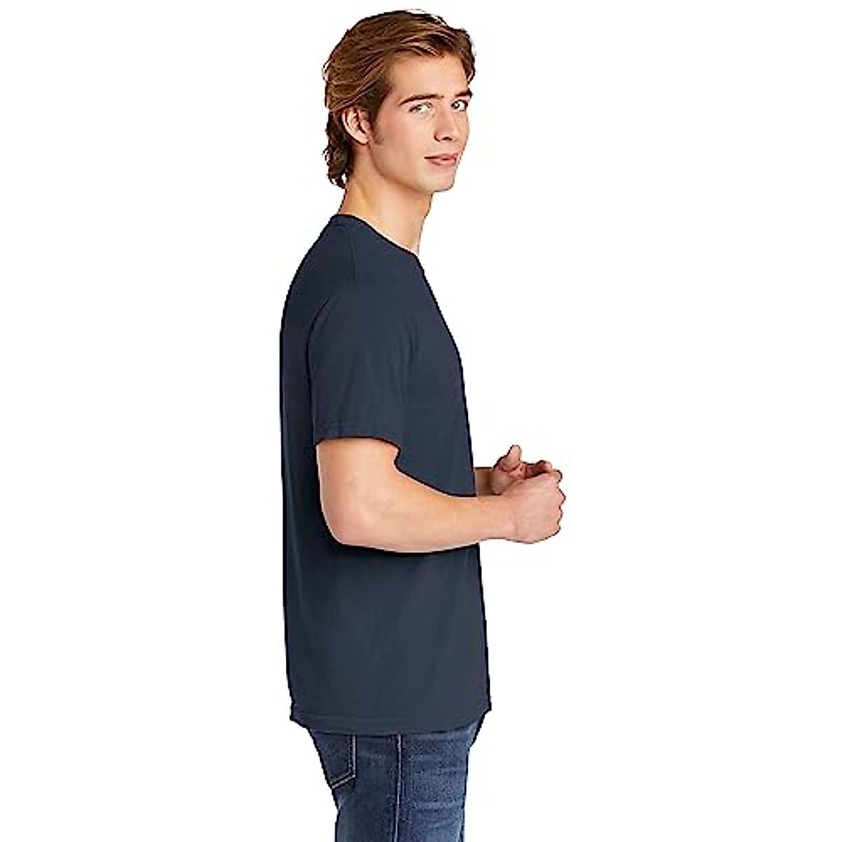 Comfort Colors Men's Adult Short Sleeve Tee, Style 1717 (Large, Midnight), Navy