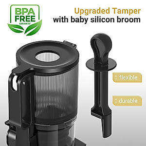 Cold Press Juicer - 4.25 IN Large Feed Chute Juicer Machine for Whole Fruit - Anti Drip Slow Juicer with Reverse Function - Masticating Juicer with Double-Layer Filter, Quiet Motor, Black