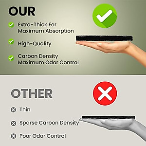 Compost Rite 4 Pack Charcoal Filters for Compost Bucket - Round 7.25 inch Compost Pail Filters, 0.5cm Thick Compost bin Charcoal Filter Replacement, Cutting Template Unisize Composting Bins