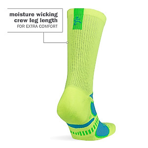 Balega Ultralight Lightweight Performance Crew Athletic Running Socks for Men and Women (1 Pair), Neon Lime, Medium