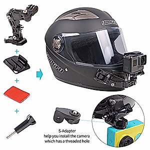 Motorcycle Helmet Chin Mount Kit Compatible with GoPro Hero 10 Black, Hero 9/8/7 (2018)/6, 4 Session and More Action Cameras (Motorcycle Helmet Chin Mount)
