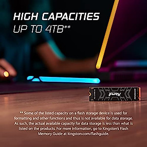 Kingston FURY Renegade 1TB PCIe Gen 4.0 NVMe M.2 Internal Gaming SSD | Up to 7300 MB/s | Graphene Heat Spreader | 3D TLC NAND | Works with PS5 | SFYRS/1000G, Solid State Drive