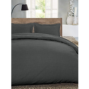 Dormisette Luxury German Flannel Duvet Cover & Shams Set, 3 Piece (Queen, Blue Stripe)