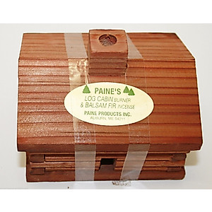 Paine's Medium Log Cabin Incense Burner Comes with 10 Balsam fir logs